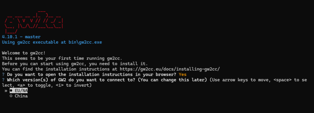 Installing gw2cc | gw2cc